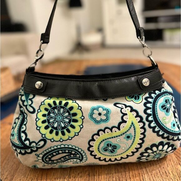 thirty-one | Bags | Thirtyone Turquoise Greige Canvas Slouch Boho ...